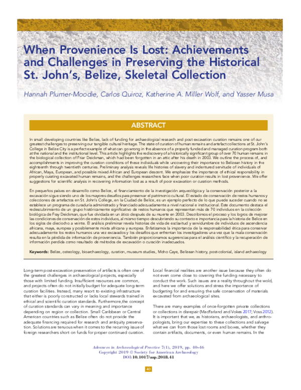 (PDF) When Provenience is Lost: Achievements and Challenges in ...