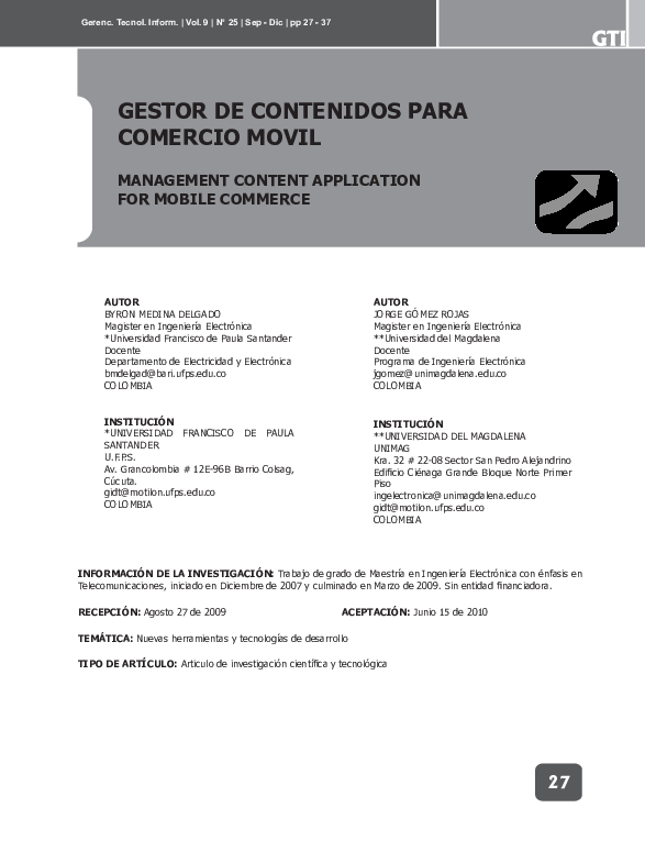 (PDF) Gestor De Contenidos Para Comercio Movil