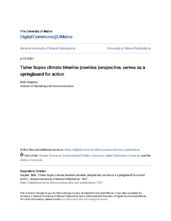 (PDF) Tisher hopes climate timeline provides perspective, serves as a ...