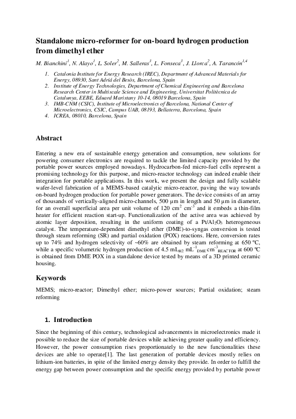 (PDF) Standalone micro-reformer for on-demand hydrogen production from ...