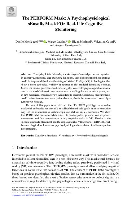 (PDF) The PERFORM Mask: A Psychophysiological sEnsoRs Mask FOr Real ...
