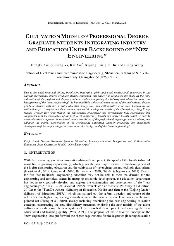 (PDF) Cultivation Model of Professional Degree Graduate Students ...