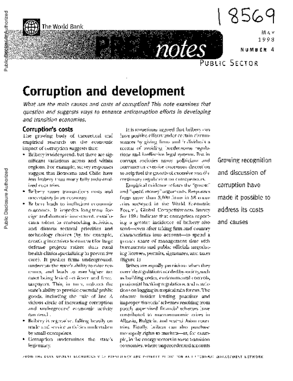 (PDF) Corruption and Development