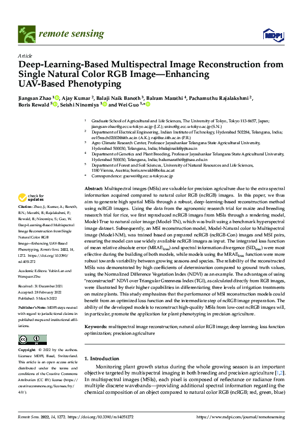 (PDF) Deep-Learning-Based Multispectral Image Reconstruction from Single Natural Color RGB Image ...