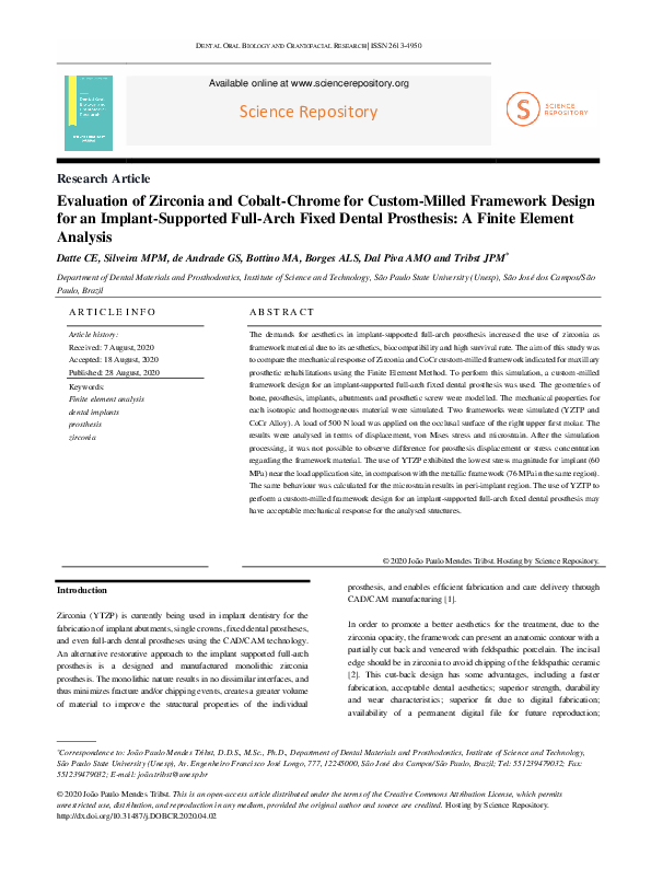 (PDF) Evaluation of Zirconia and Cobalt-Chrome for Custom-Milled ...