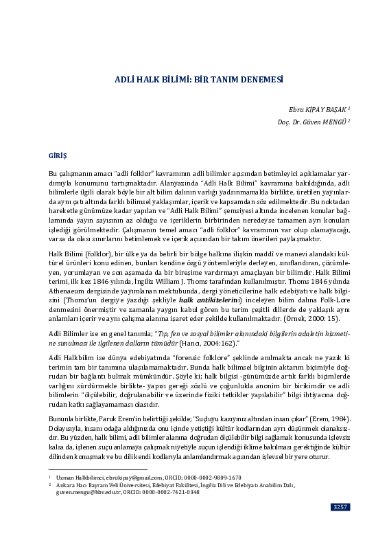(PDF) Adli Halk Bilimi, Bir Tanım Denemesi