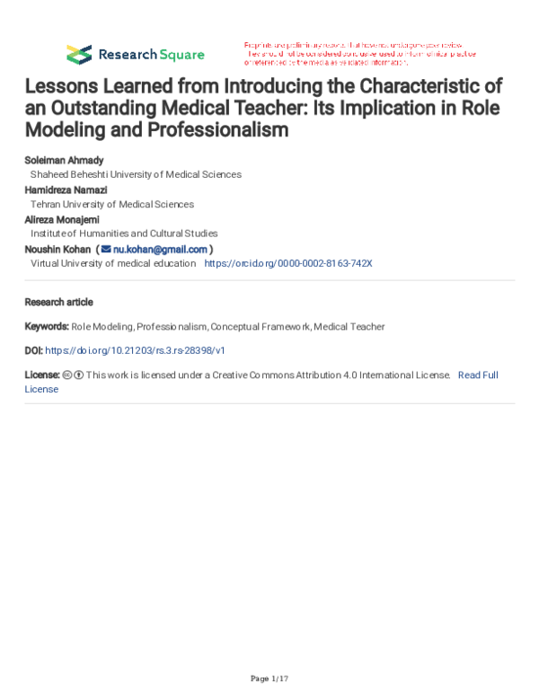 (PDF) Lessons Learned from Introducing the Characteristic of an ...