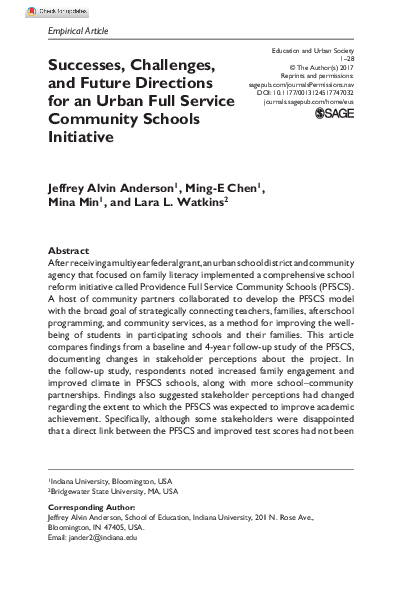 (PDF) Successes, Challenges, and Future Directions for an Urban Full ...