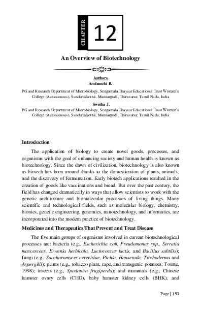 (PDF) An Overview of Biotechnology