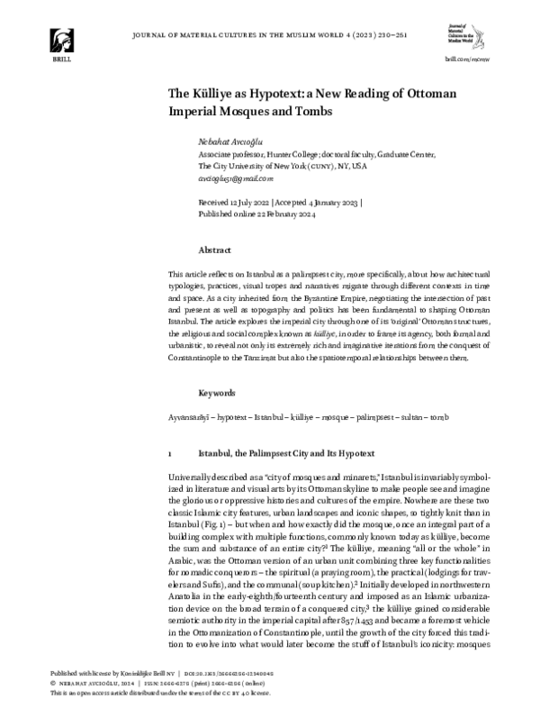 (PDF) The Külliye as Hypotext: a New Reading of Ottoman Imperial ...