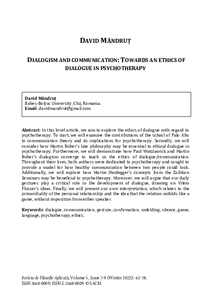 (PDF) Dialogism și comunicare