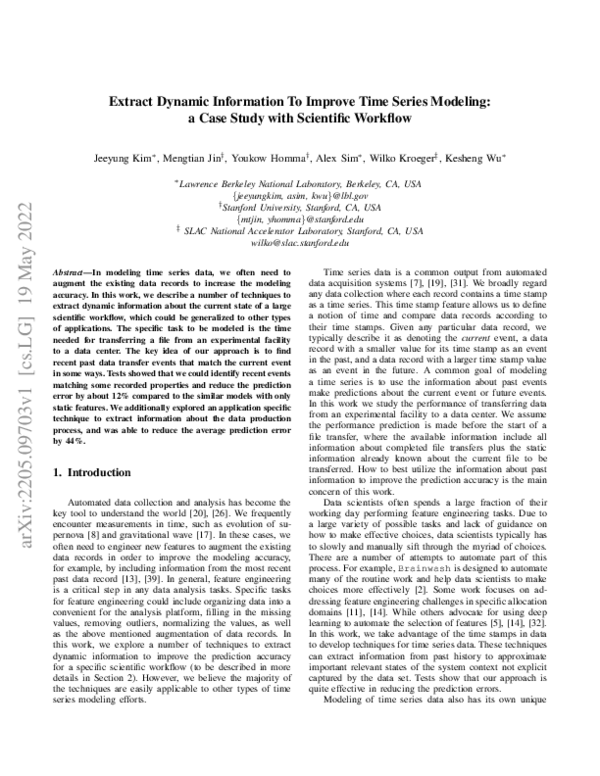(PDF) Extract Dynamic Information To Improve Time Series Modeling: a Case Study with Scientific ...