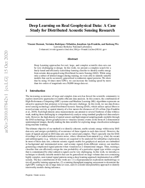 (PDF) Deep Learning on Real Geophysical Data: A Case Study for ...
