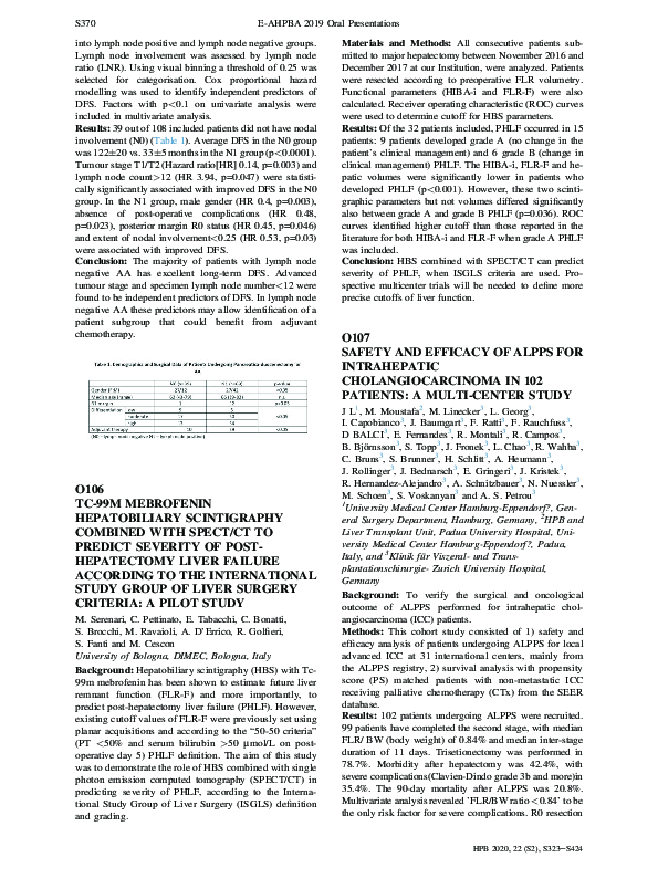 (PDF) Safety and efficacy of ALPPS for intrahepatic cholangiocarcinoma ...