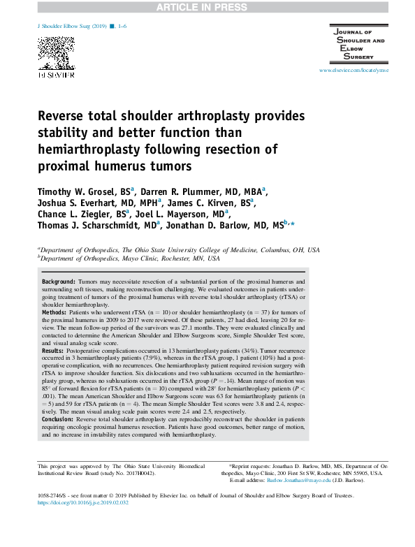 (PDF) Reverse total shoulder arthroplasty provides better shoulder ...