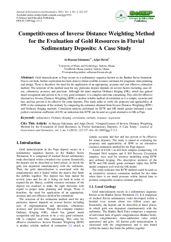 (PDF) Competitiveness of Inverse Distance Weighting Method for the ...