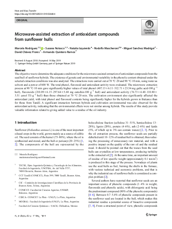 (PDF) Microwave-assisted extraction of antioxidant compounds from Russian olive leaves and ...