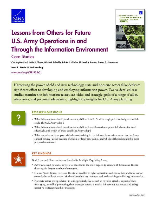 (PDF) Lessons from Others for Future U.S. Army Operations in and ...