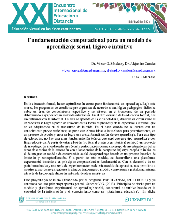(PDF) “Fundamentación computacional para un modelo de aprendizaje ...