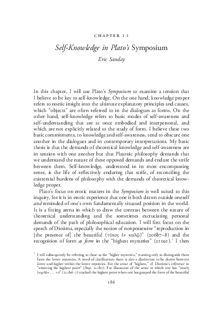 (PDF) Self-Knowledge in Plato’s Symposium