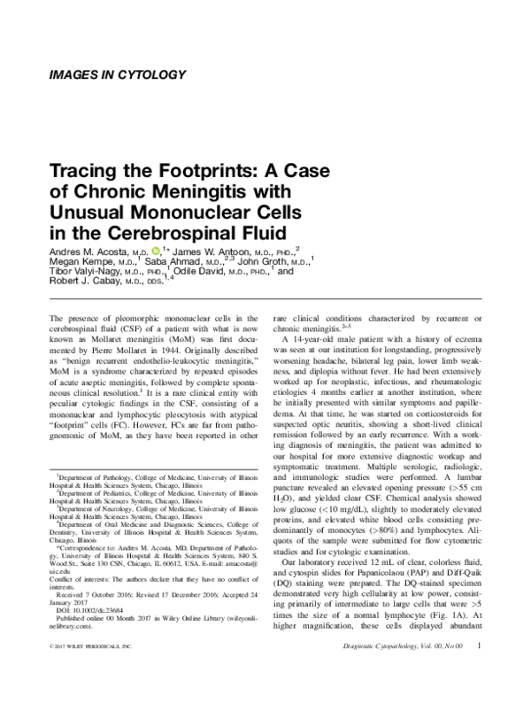(PDF) Tracing the footprints: A case of chronic meningitis with unusual ...