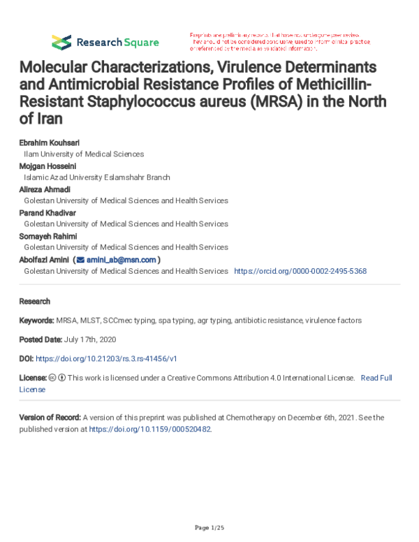 (PDF) Molecular Characterization, Virulence Determinants, and ...