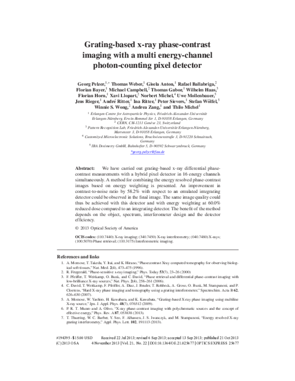 (PDF) Grating-based x-ray phase-contrast imaging with a multi energy ...