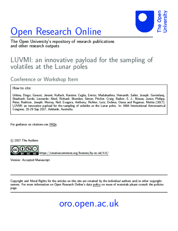(PDF) LUVMI: an innovative payload for the sampling of volatiles at the ...