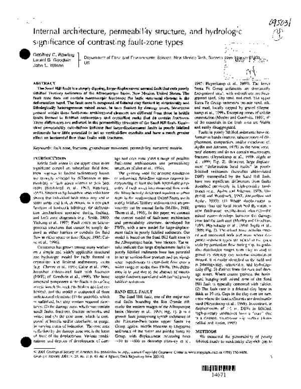 (PDF) Internal architecture, permeability structure, and hydrologic ...