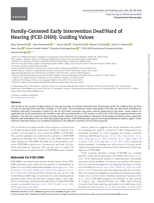 (PDF) Family-Centered Early Intervention Deaf/Hard of Hearing (FCEI-DHH ...