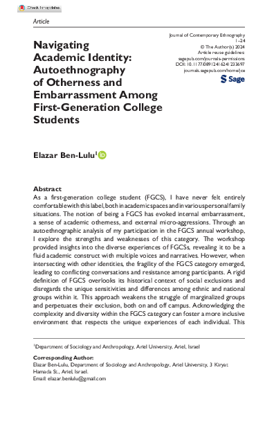 (PDF) Navigating Academic Identity: Autoethnography of Otherness and ...