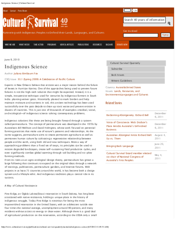 (PDF) Indigenous Science