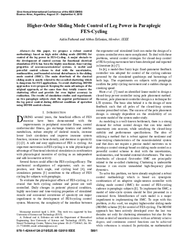 (PDF) Higher-order sliding mode control of leg power in paraplegic FES ...