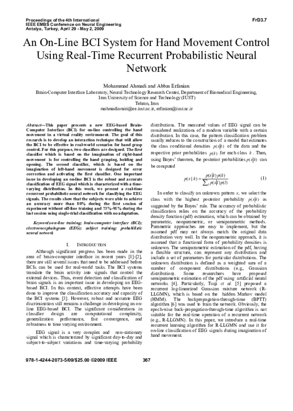 (PDF) An on-line BCI system for hand movement control using real-time ...