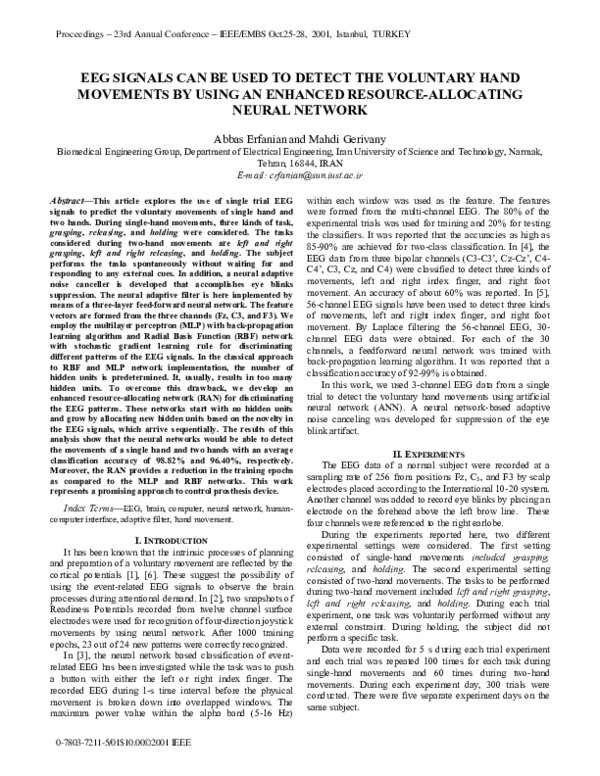 (PDF) EEG signals can be used to detect the voluntary hand movements by ...