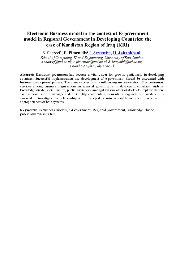 (DOC) Electronic Business model in the context of E-government model in ...