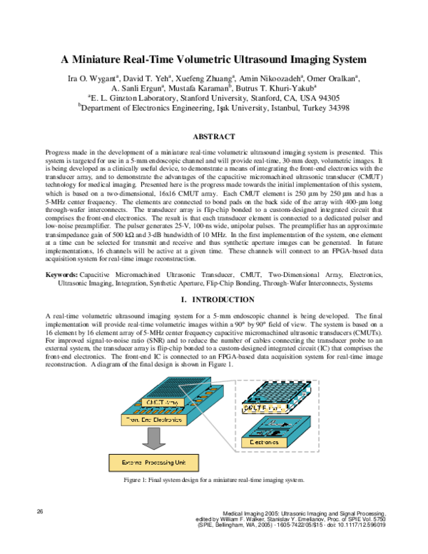 (PDF) A miniature real-time volumetric ultrasound imaging system | Butrus Khuri-Yakub - Academia.edu
