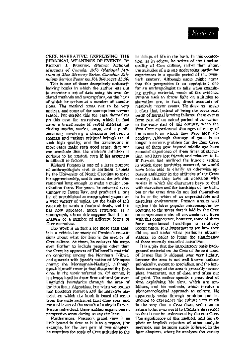 (PDF) Cree Narrative: Expressing the Personal Meanings of Events, by ...