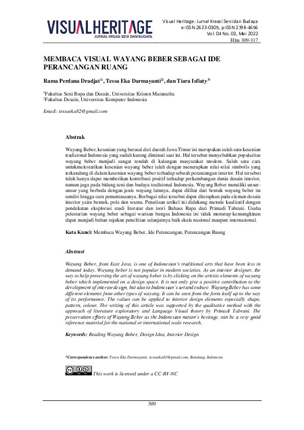 (PDF) Membaca Visual Wayang Beber Sebagai Ide Perancangan Ruang