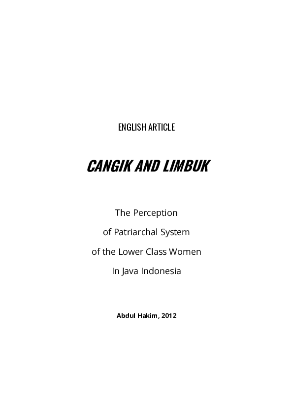 (PDF) Cangik and Limbuk