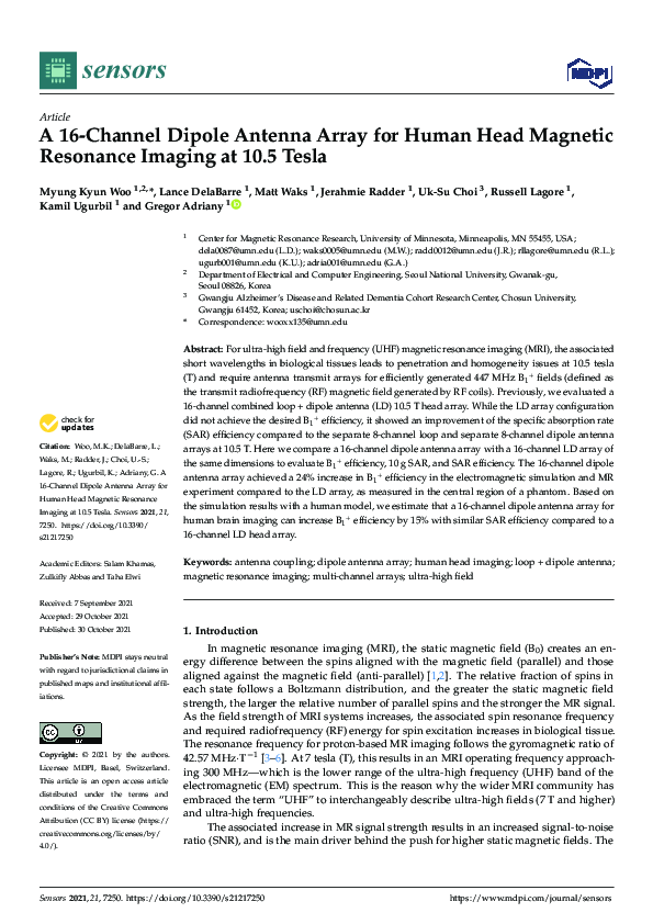 (PDF) A 16-Channel Dipole Antenna Array for Human Head Magnetic ...