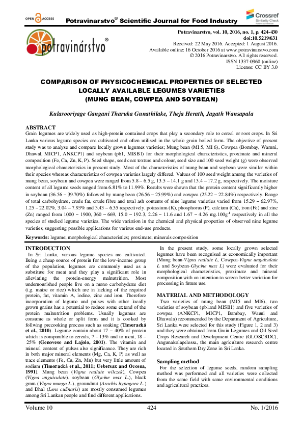 (PDF) Comparison of physicochemical properties of selected locally available legume varieties ...