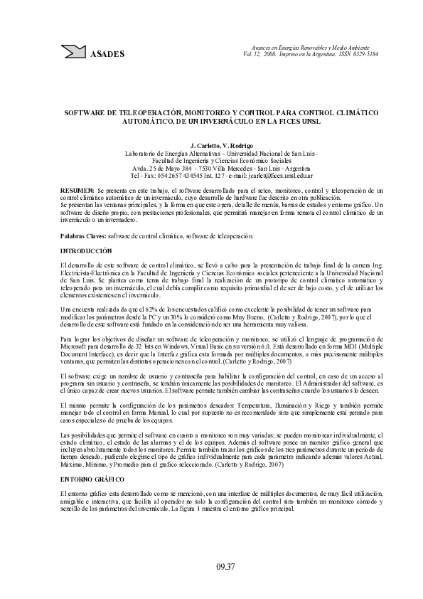 (PDF) Software de teleoperación, monitoreo y control para control ...