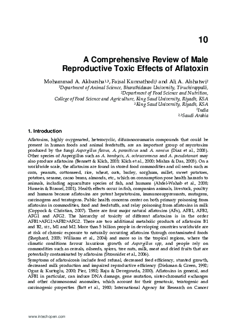 (PDF) A Comprehensive Review of Male Reproductive Toxic Effects of ...