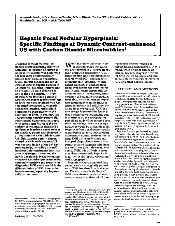 (PDF) Hepatic focal nodular hyperplasia: specific findings at dynamic ...