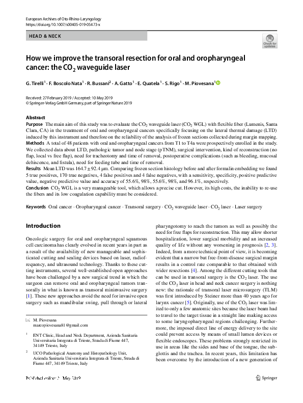 (PDF) How we improve the transoral resection for oral and oropharyngeal ...