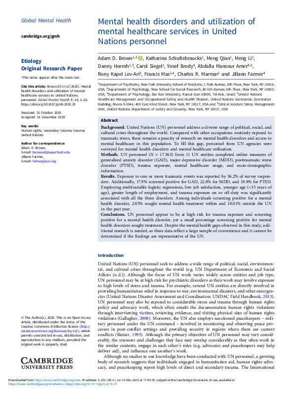 (PDF) Mental health disorders and utilization of mental healthcare ...
