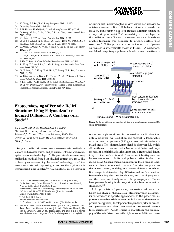 (PDF) Photoembossing of Periodic Relief Structures Using Polymerization ...