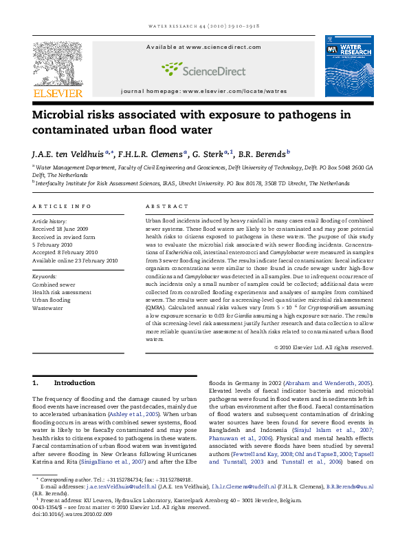 (PDF) Microbial risks associated with exposure to pathogens in ...