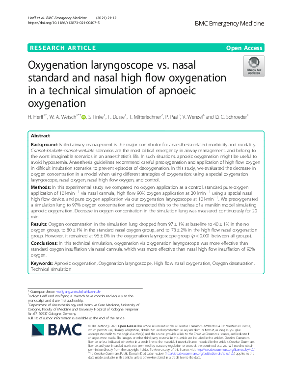 (PDF) Oxygenation laryngoscope vs. nasal standard and nasal high flow ...